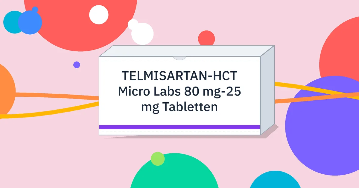 Symbolbild: Packung mit der Aufschrift TELMISARTAN-HCT Micro Labs 80 mg-25 mg Tabletten (PZN 13749107) – Verfügbarkeit und Bezug in Apotheken in Frankfurt am Main