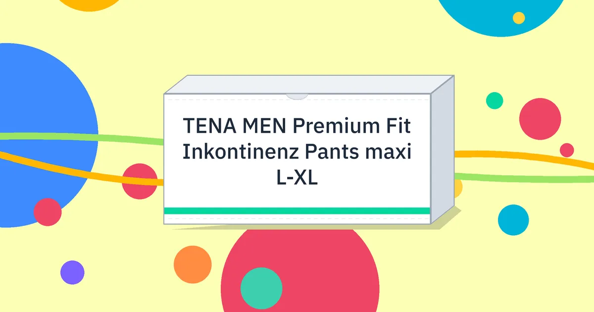 Symbolbild: Packung mit der Aufschrift TENA MEN Premium Fit Inkontinenz Pants maxi L-XL (PZN 17981611) – Verfügbarkeit und Bezug in Apotheken in Frankfurt am Main