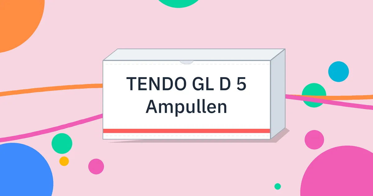 Symbolbild: Packung mit der Aufschrift TENDO GL D 5 Ampullen (PZN 03658906) – Verfügbarkeit und Bezug in Apotheken in Frankfurt am Main
