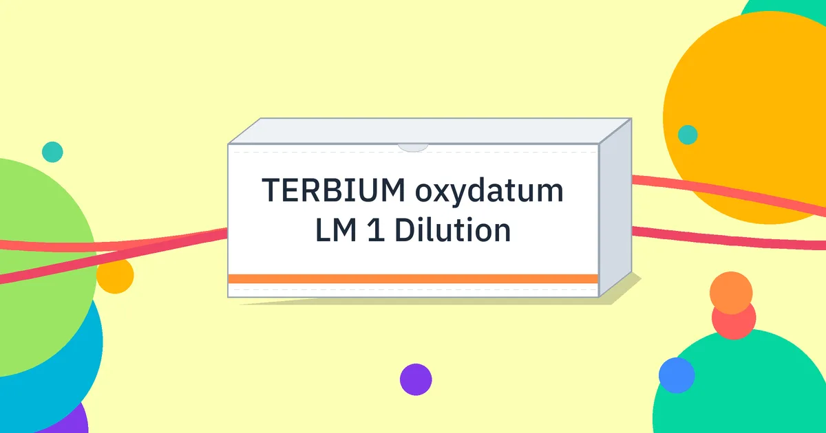 Symbolbild: Packung mit der Aufschrift TERBIUM oxydatum LM 1 Dilution (PZN 13215995) – Verfügbarkeit und Bezug in Apotheken in Frankfurt am Main