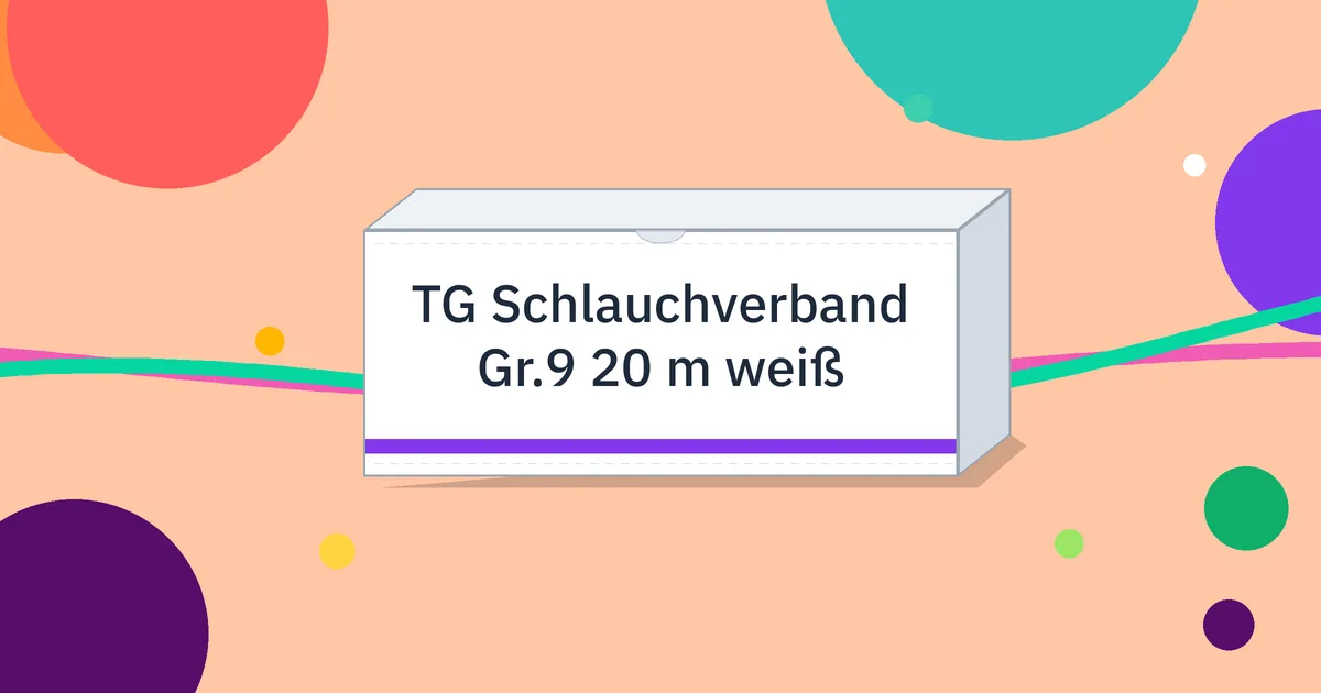 Symbolbild: Packung mit der Aufschrift TG Schlauchverband Gr.9 20 m weiß (PZN 19503703) – Verfügbarkeit und Bezug in Apotheken in Frankfurt am Main