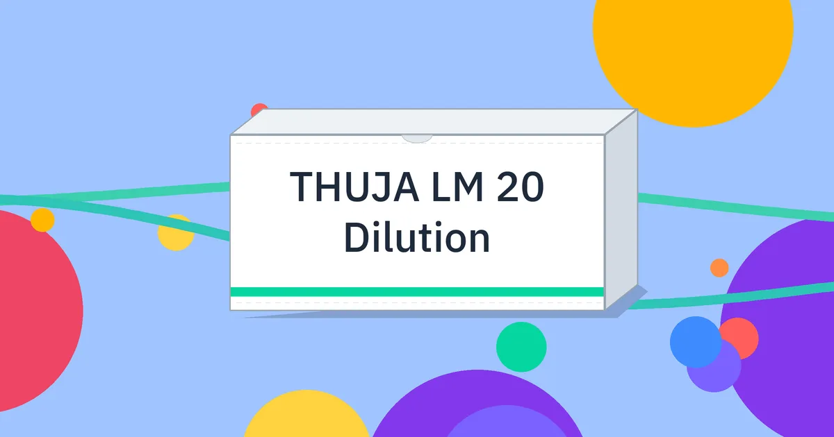 Symbolbild: Packung mit der Aufschrift THUJA LM 20 Dilution (PZN 13222133) – Verfügbarkeit und Bezug in Apotheken in Frankfurt am Main