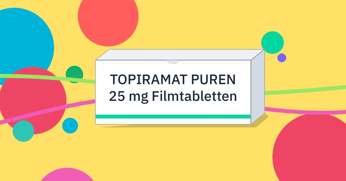 Symbolbild: Packung mit der Aufschrift TOPIRAMAT PUREN 25 mg Filmtabletten (PZN 13821247) – Verfügbarkeit und Bezug in Apotheken in Frankfurt am Main