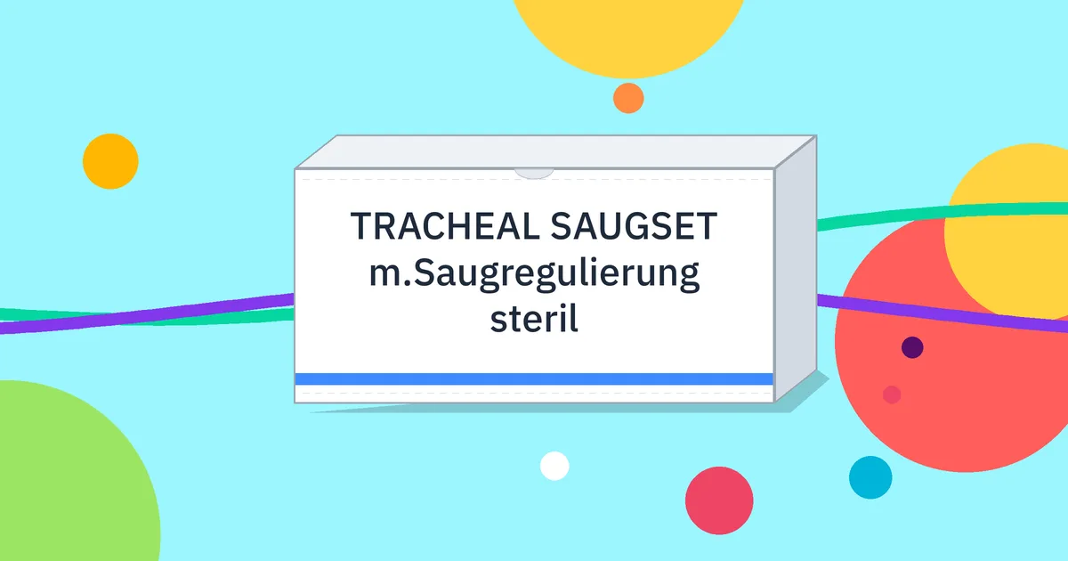 Symbolbild: Packung mit der Aufschrift TRACHEAL SAUGSET m.Saugregulierung steril (PZN 12345997) – Verfügbarkeit und Bezug in Apotheken in Frankfurt am Main