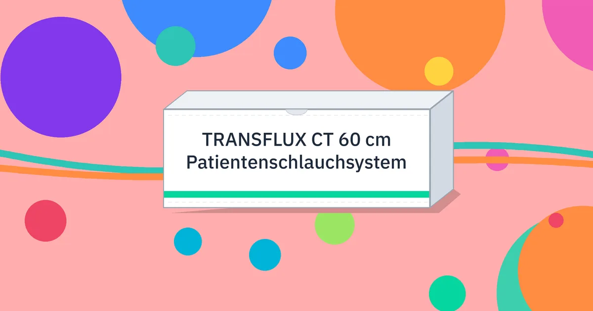 Symbolbild: Packung mit der Aufschrift TRANSFLUX CT 60 cm Patientenschlauchsystem (PZN 13897931) – Verfügbarkeit und Bezug in Apotheken in Frankfurt am Main