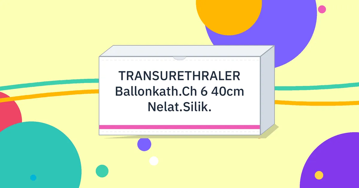 Symbolbild: Packung mit der Aufschrift TRANSURETHRALER Ballonkath.Ch 6 40cm Nelat.Silik. (PZN 01150196) – Verfügbarkeit und Bezug in Apotheken in Frankfurt am Main