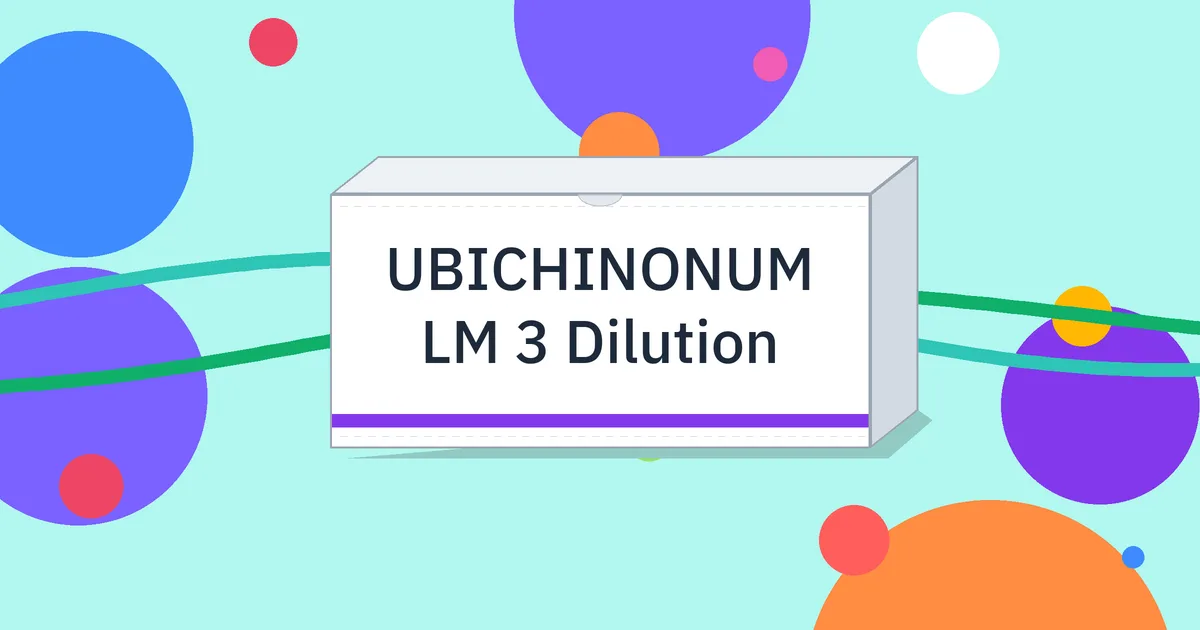 Symbolbild: Packung mit der Aufschrift UBICHINONUM LM 3 Dilution (PZN 13254676) – Verfügbarkeit und Bezug in Apotheken in Frankfurt am Main