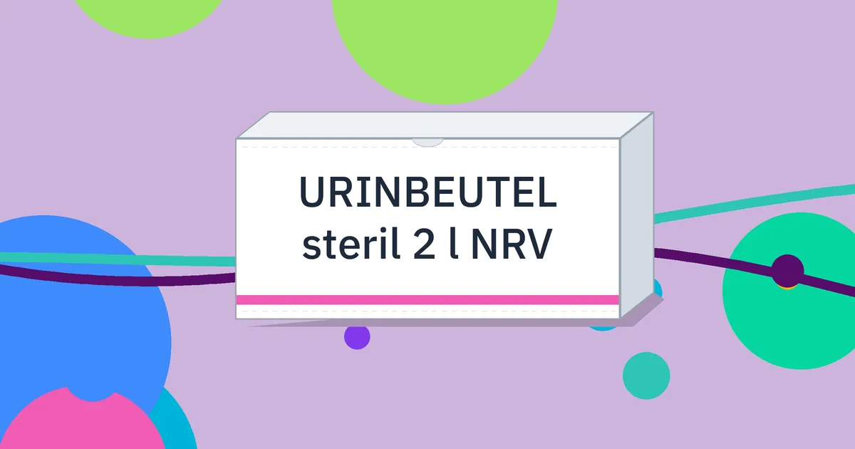 Symbolbild: Packung mit der Aufschrift URINBEUTEL steril 2 l NRV (PZN 00655652) – Verfügbarkeit und Bezug in Apotheken in Frankfurt am Main