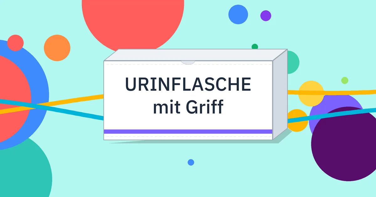 Symbolbild: Packung mit der Aufschrift URINFLASCHE mit Griff (PZN 00915254) – Verfügbarkeit und Bezug in Apotheken in Frankfurt am Main