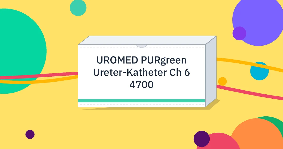 Symbolbild: Packung mit der Aufschrift UROMED PURgreen Ureter-Katheter Ch 6 4700 (PZN 01989929) – Verfügbarkeit und Bezug in Apotheken in Frankfurt am Main