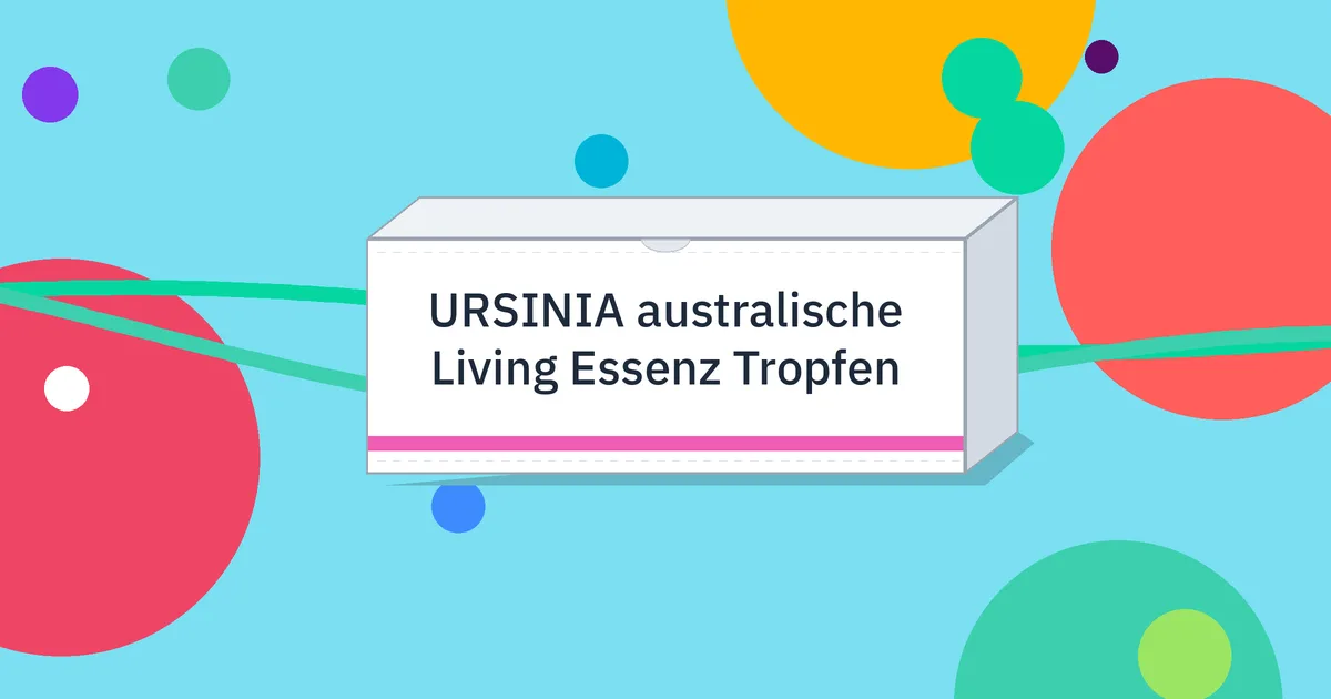 Symbolbild: Packung mit der Aufschrift URSINIA australische Living Essenz Tropfen (PZN 05011267) – Verfügbarkeit und Bezug in Apotheken in Frankfurt am Main