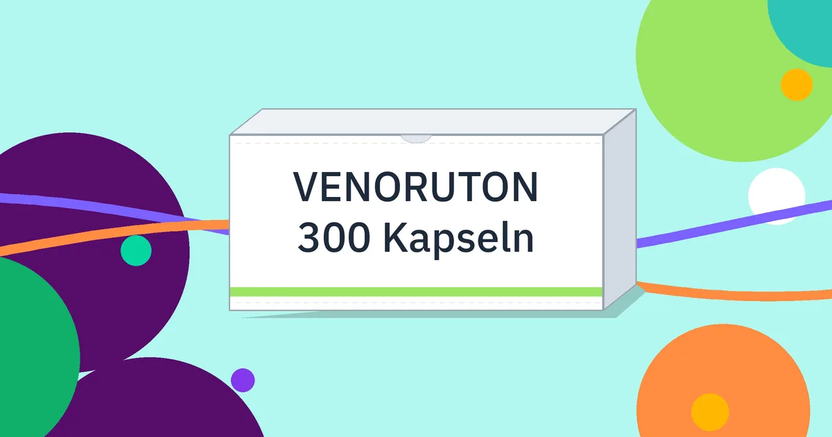 Symbolbild: Packung mit der Aufschrift VENORUTON 300 Kapseln (PZN 03177791) – Verfügbarkeit und Bezug in Apotheken in Frankfurt am Main