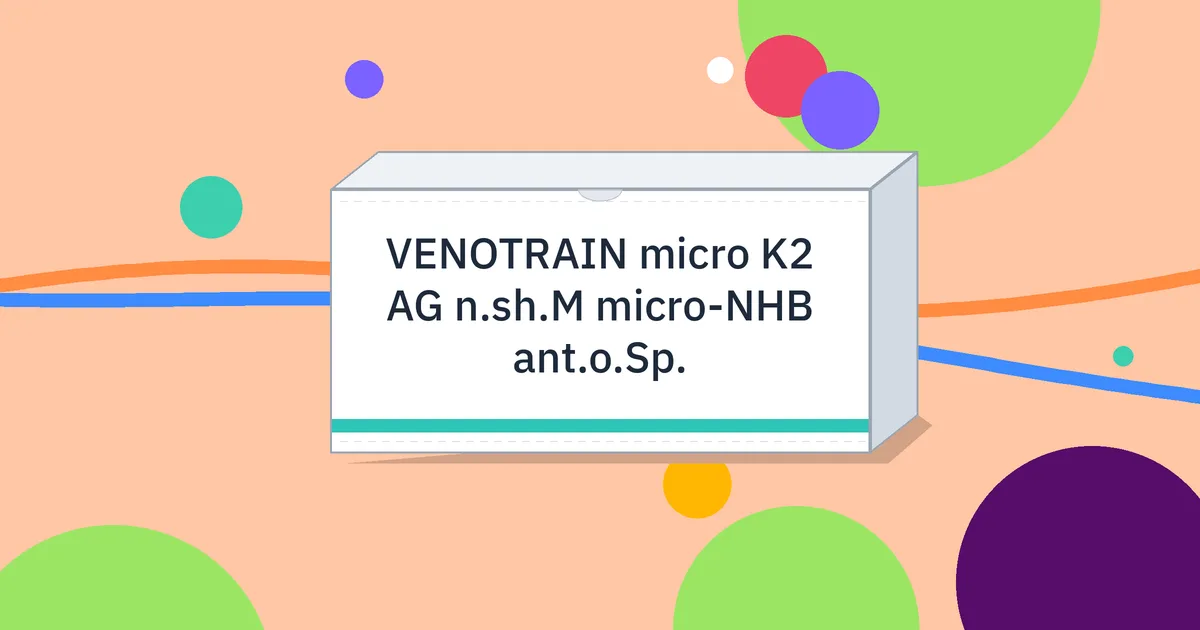 Symbolbild: Packung mit der Aufschrift VENOTRAIN micro K2 AG n.sh.M micro-NHB ant.o.Sp. (PZN 16067420) – Verfügbarkeit und Bezug in Apotheken in Frankfurt am Main