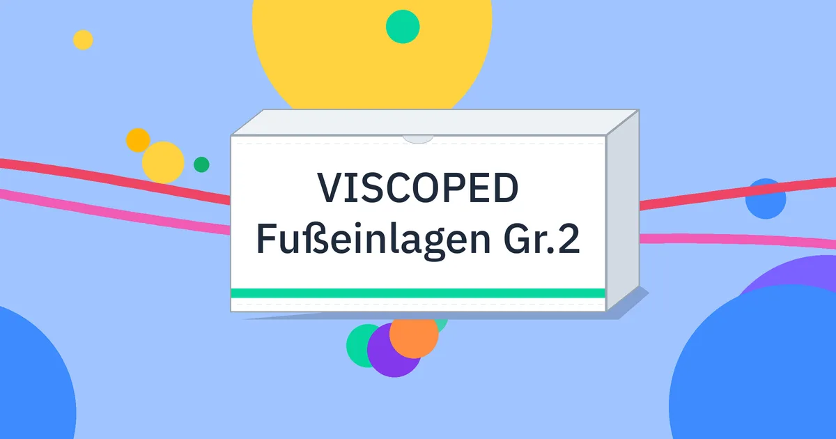 Symbolbild: Packung mit der Aufschrift VISCOPED Fußeinlagen Gr.2 (PZN 07131685) – Verfügbarkeit und Bezug in Apotheken in Frankfurt am Main
