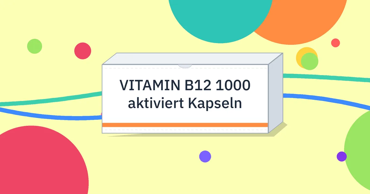 Symbolbild: Packung mit der Aufschrift VITAMIN B12 1000 aktiviert Kapseln (PZN 16940194) – Verfügbarkeit und Bezug in Apotheken in Frankfurt am Main
