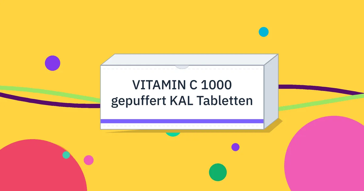 Symbolbild: Packung mit der Aufschrift VITAMIN C 1000 gepuffert KAL Tabletten (PZN 19440687) – Verfügbarkeit und Bezug in Apotheken in Frankfurt am Main