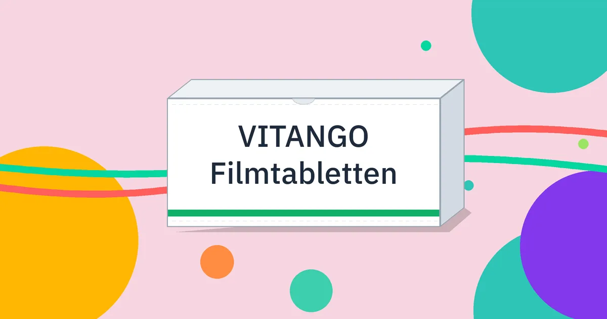 Symbolbild: Packung mit der Aufschrift VITANGO Filmtabletten (PZN 16509734) – Verfügbarkeit und Bezug in Apotheken in Frankfurt am Main