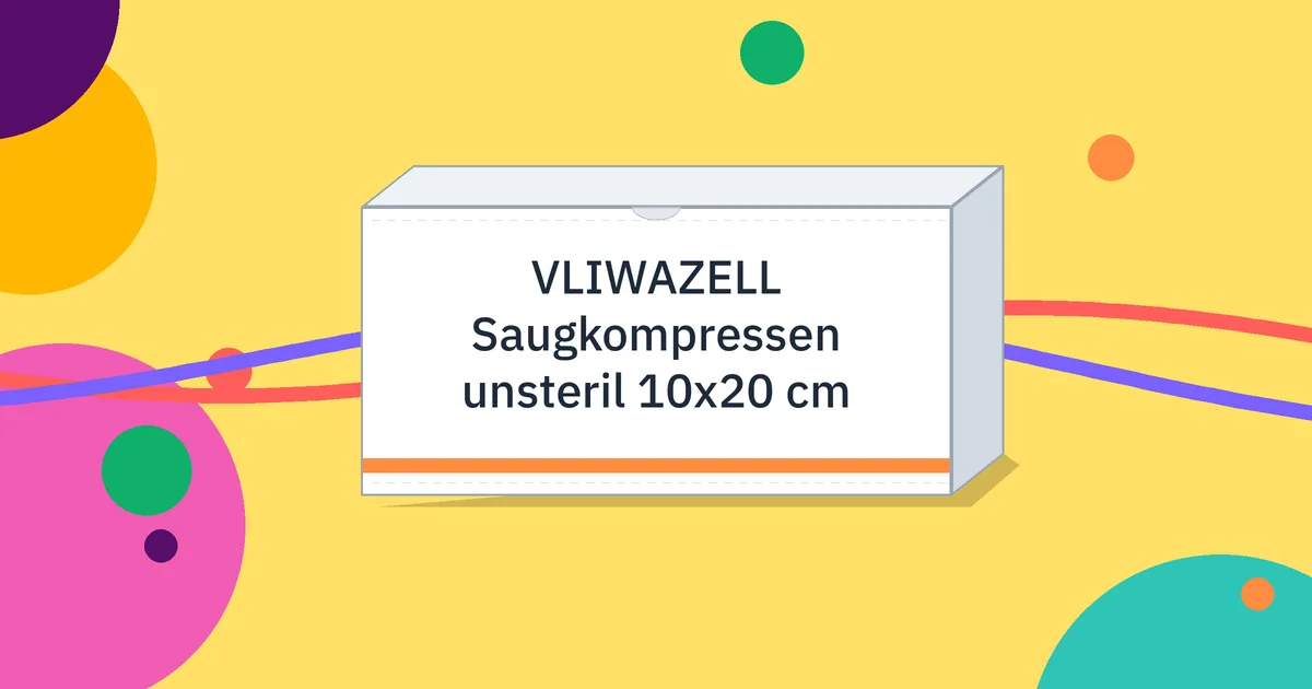 Symbolbild: Packung mit der Aufschrift VLIWAZELL Saugkompressen unsteril 10x20 cm (PZN 19068153) – Verfügbarkeit und Bezug in Apotheken in Frankfurt am Main