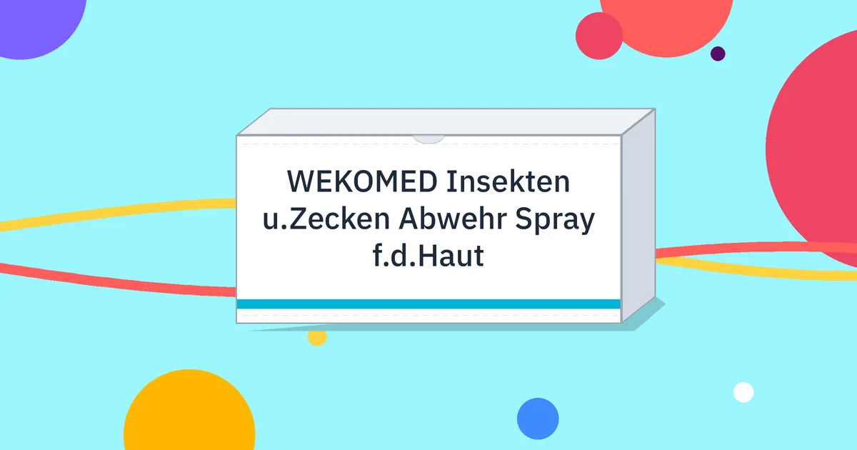 Symbolbild: Packung mit der Aufschrift WEKOMED Insekten u.Zecken Abwehr Spray f.d.Haut (PZN 02943415) – Verfügbarkeit und Bezug in Apotheken in Frankfurt am Main