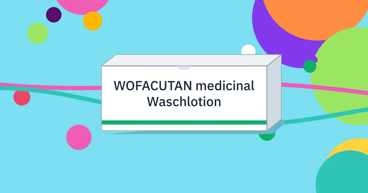 Symbolbild: Packung mit der Aufschrift WOFACUTAN medicinal Waschlotion (PZN 05046662) – Verfügbarkeit und Bezug in Apotheken in Frankfurt am Main