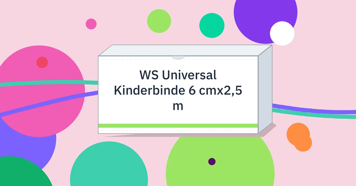 Symbolbild: Packung mit der Aufschrift WS Universal Kinderbinde 6 cmx2,5 m (PZN 00118747) – Verfügbarkeit und Bezug in Apotheken in Frankfurt am Main