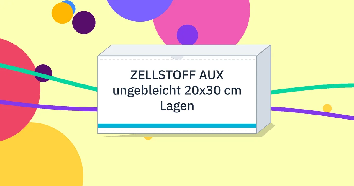 Symbolbild: Packung mit der Aufschrift ZELLSTOFF AUX ungebleicht 20x30 cm Lagen (PZN 05960058) – Verfügbarkeit und Bezug in Apotheken in Frankfurt am Main