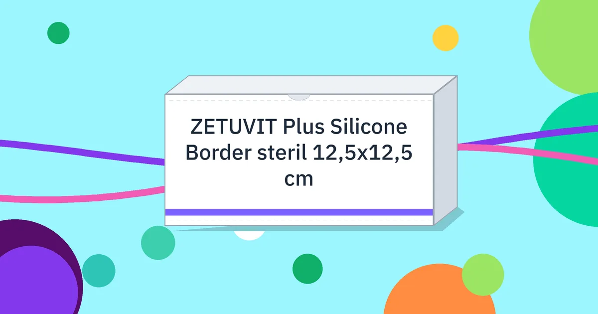 Symbolbild: Packung mit der Aufschrift ZETUVIT Plus Silicone Border steril 12,5x12,5 cm (PZN 19679827) – Verfügbarkeit und Bezug in Apotheken in Frankfurt am Main