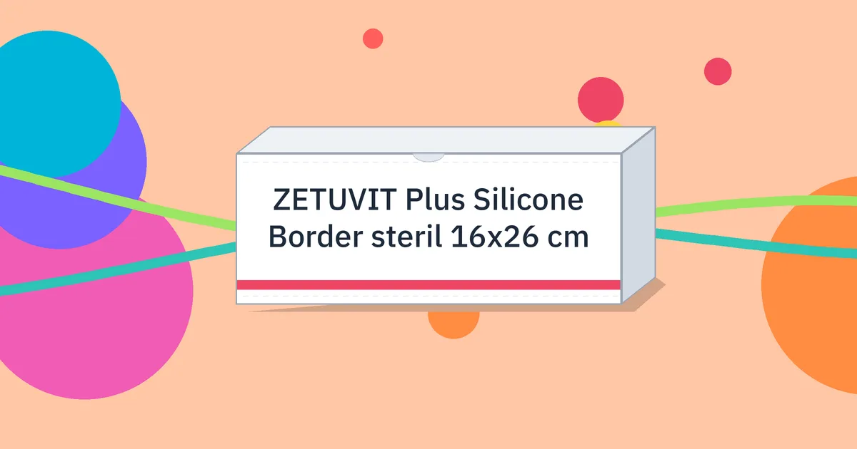 Symbolbild: Packung mit der Aufschrift ZETUVIT Plus Silicone Border steril 16x26 cm (PZN 15403904) – Verfügbarkeit und Bezug in Apotheken in Frankfurt am Main