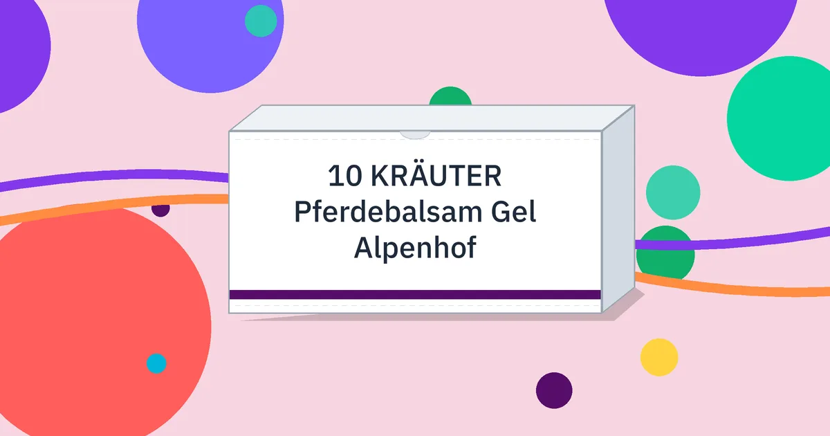 Symbolbild: Packung mit der Aufschrift 10 KRÄUTER Pferdebalsam Gel Alpenhof (PZN 18661920) – Verfügbarkeit und Bezug in Apotheken in Frankfurt am Main