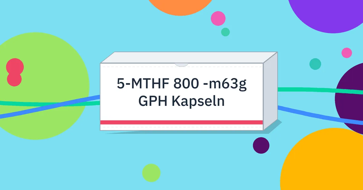 Symbolbild: Packung mit der Aufschrift 5-MTHF 800 -m63g GPH Kapseln (PZN 20051531) – Verfügbarkeit und Bezug in Apotheken in Frankfurt am Main