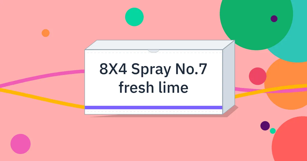 Symbolbild: Packung mit der Aufschrift 8X4 Spray No.7 fresh lime (PZN 16047073) – Verfügbarkeit und Bezug in Apotheken in Frankfurt am Main