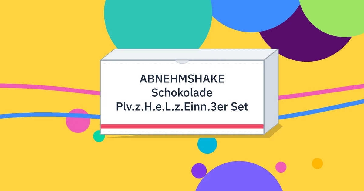 Symbolbild: Packung mit der Aufschrift ABNEHMSHAKE Schokolade Plv.z.H.e.L.z.Einn.3er Set (PZN 20098194) – Verfügbarkeit und Bezug in Apotheken in Frankfurt am Main