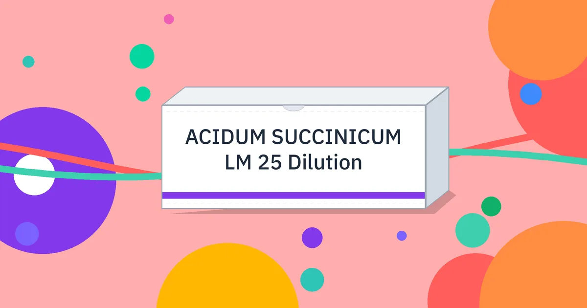 Symbolbild: Packung mit der Aufschrift ACIDUM SUCCINICUM LM 25 Dilution (PZN 13284157) – Verfügbarkeit und Bezug in Apotheken in Frankfurt am Main