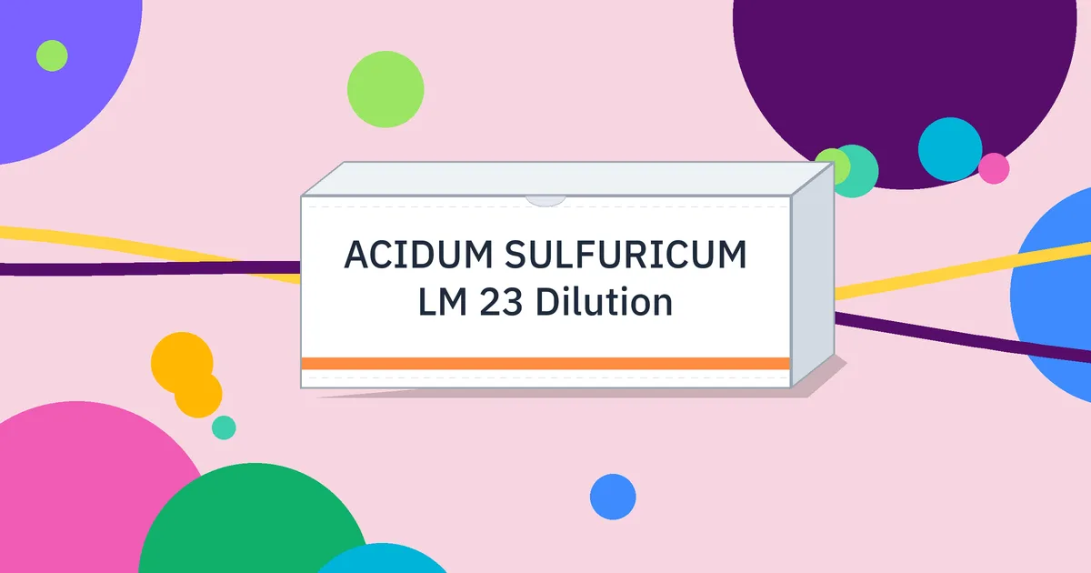 Symbolbild: Packung mit der Aufschrift ACIDUM SULFURICUM LM 23 Dilution (PZN 12754158) – Verfügbarkeit und Bezug in Apotheken in Frankfurt am Main