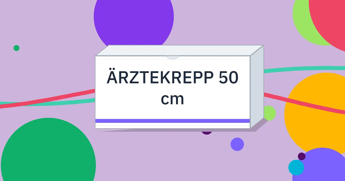 Symbolbild: Packung mit der Aufschrift ÄRZTEKREPP 50 cm (PZN 02438060) – Verfügbarkeit und Bezug in Apotheken in Frankfurt am Main