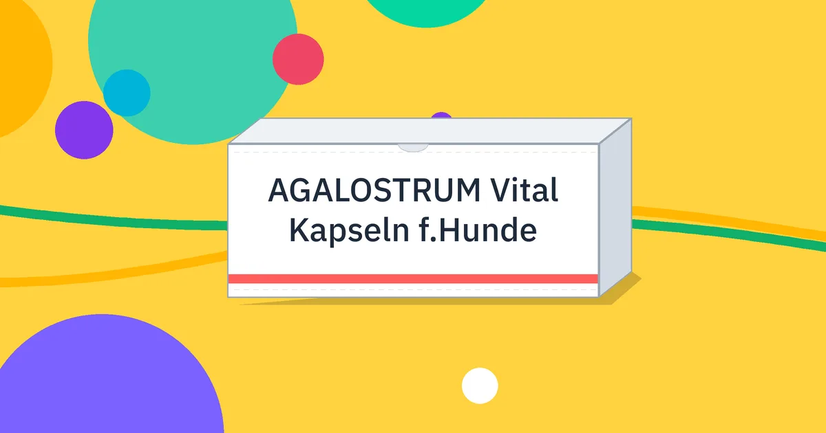 Symbolbild: Packung mit der Aufschrift AGALOSTRUM Vital Kapseln f.Hunde (PZN 19208861) – Verfügbarkeit und Bezug in Apotheken in Frankfurt am Main