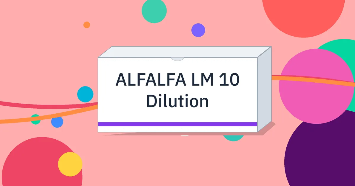 Symbolbild: Packung mit der Aufschrift ALFALFA LM 10 Dilution (PZN 13310133) – Verfügbarkeit und Bezug in Apotheken in Frankfurt am Main