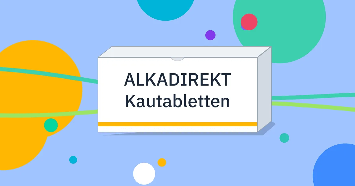 Symbolbild: Packung mit der Aufschrift ALKADIREKT Kautabletten (PZN 10272739) – Verfügbarkeit und Bezug in Apotheken in Frankfurt am Main