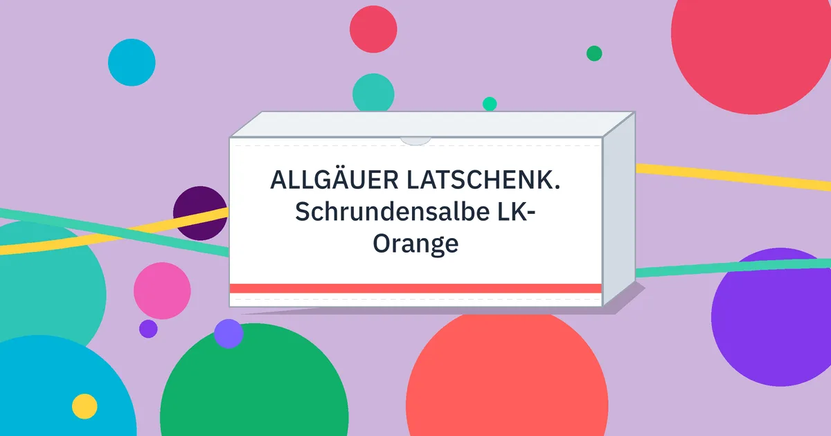 Symbolbild: Packung mit der Aufschrift ALLGÄUER LATSCHENK. Schrundensalbe LK-Orange (PZN 05141490) – Verfügbarkeit und Bezug in Apotheken in Frankfurt am Main