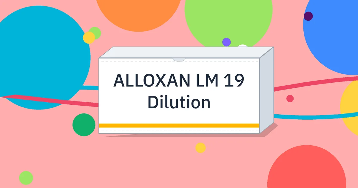 Symbolbild: Packung mit der Aufschrift ALLOXAN LM 19 Dilution (PZN 13312103) – Verfügbarkeit und Bezug in Apotheken in Frankfurt am Main