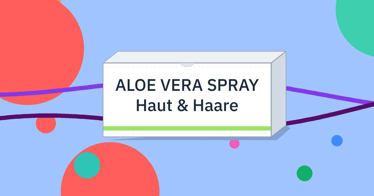 Symbolbild: Packung mit der Aufschrift ALOE VERA SPRAY Haut & Haare (PZN 16813047) – Verfügbarkeit und Bezug in Apotheken in Frankfurt am Main