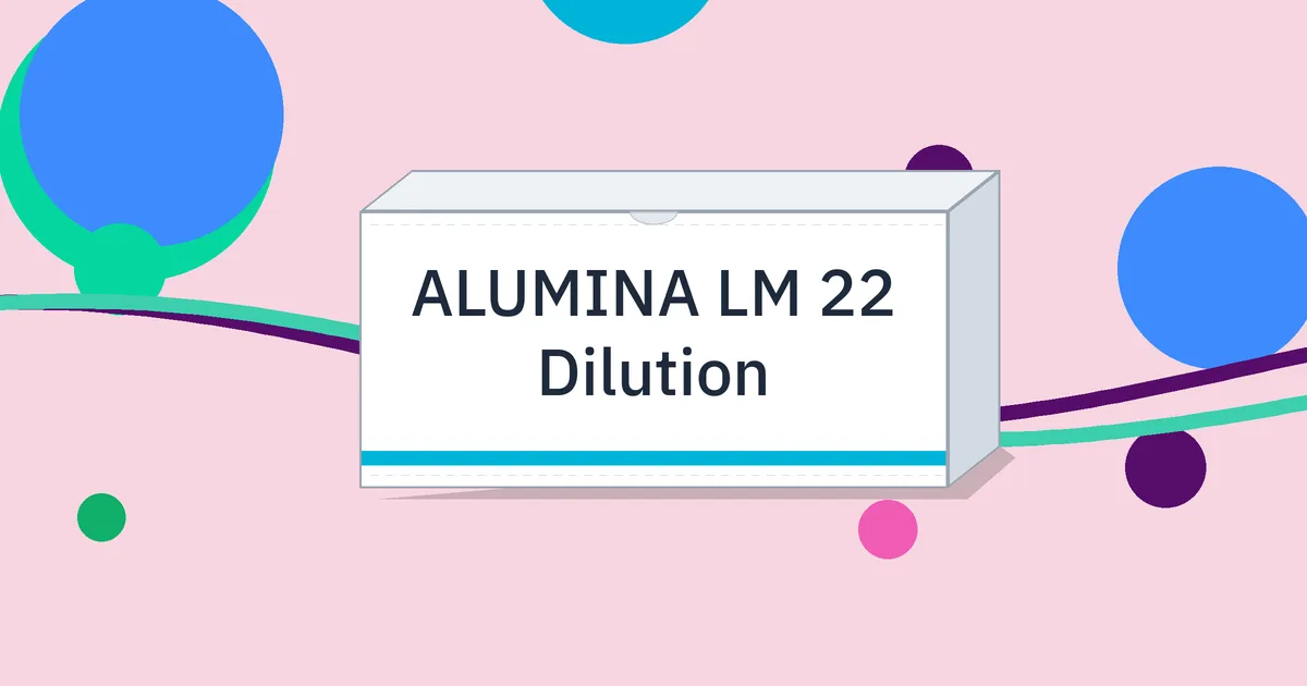 Symbolbild: Packung mit der Aufschrift ALUMINA LM 22 Dilution (PZN 12758541) – Verfügbarkeit und Bezug in Apotheken in Frankfurt am Main