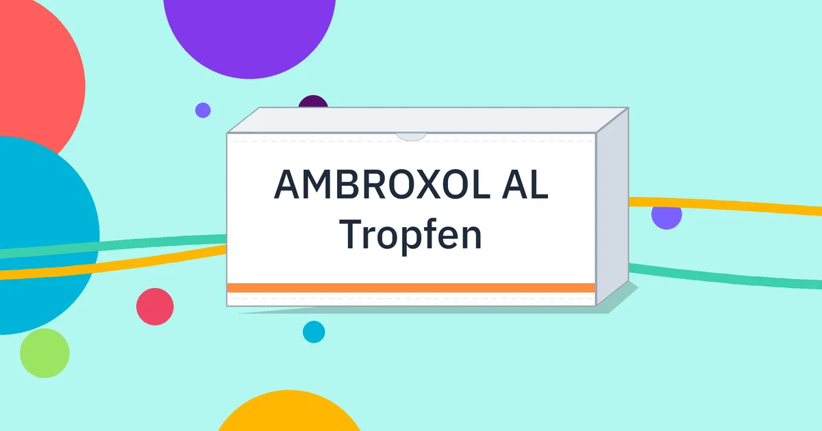 Symbolbild: Packung mit der Aufschrift AMBROXOL AL Tropfen (PZN 07258658) – Verfügbarkeit und Bezug in Apotheken in Frankfurt am Main