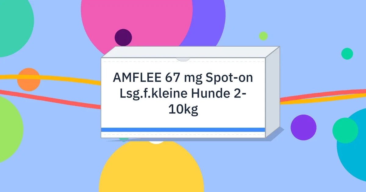 Symbolbild: Packung mit der Aufschrift AMFLEE 67 mg Spot-on Lsg.f.kleine Hunde 2-10kg (PZN 12729249) – Verfügbarkeit und Bezug in Apotheken in Frankfurt am Main