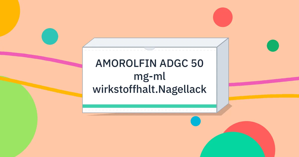 Symbolbild: Packung mit der Aufschrift AMOROLFIN ADGC 50 mg-ml wirkstoffhalt.Nagellack (PZN 18002666) – Verfügbarkeit und Bezug in Apotheken in Frankfurt am Main