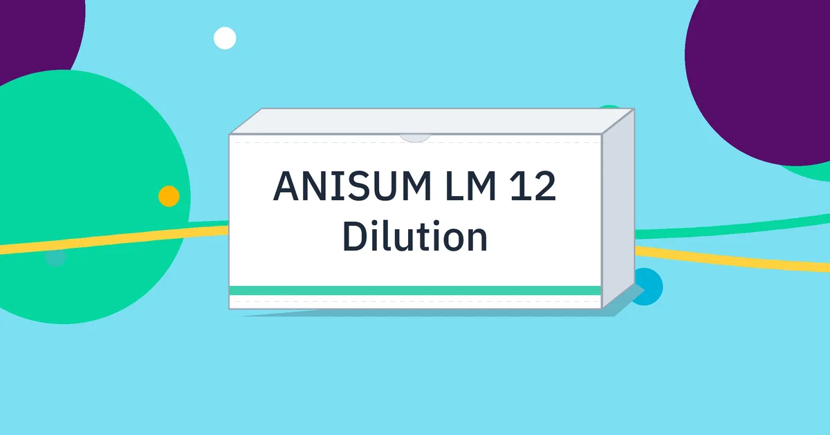 Symbolbild: Packung mit der Aufschrift ANISUM LM 12 Dilution (PZN 12762850) – Verfügbarkeit und Bezug in Apotheken in Frankfurt am Main