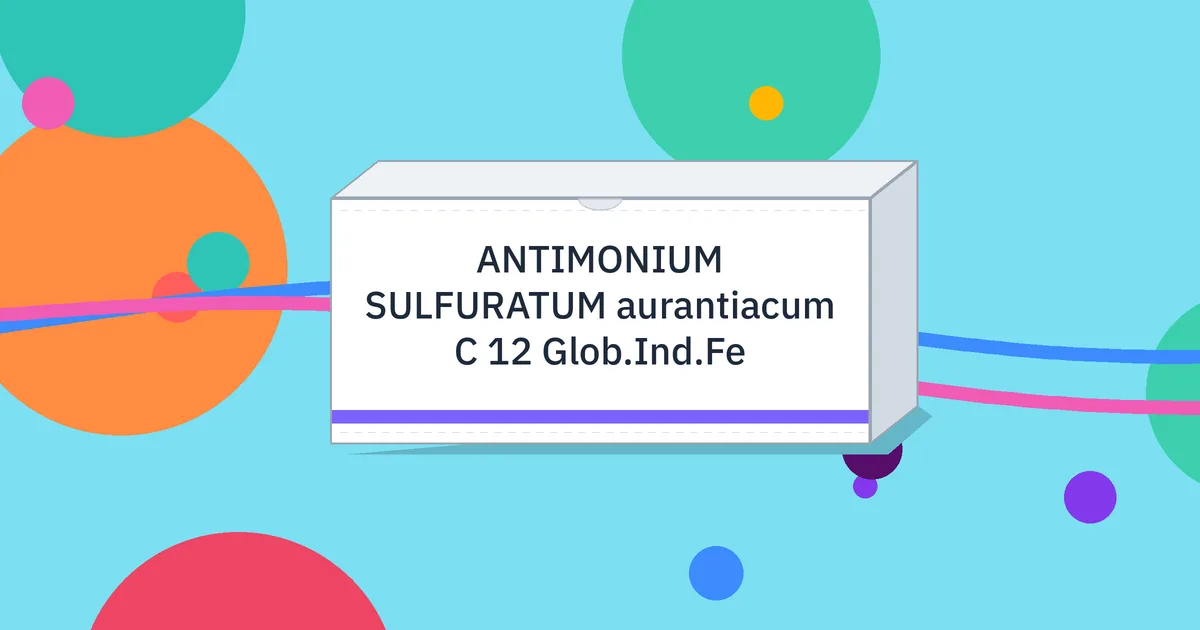 Symbolbild: Packung mit der Aufschrift ANTIMONIUM SULFURATUM aurantiacum C 12 Glob.Ind.Fe (PZN 17687231) – Verfügbarkeit und Bezug in Apotheken in Frankfurt am Main