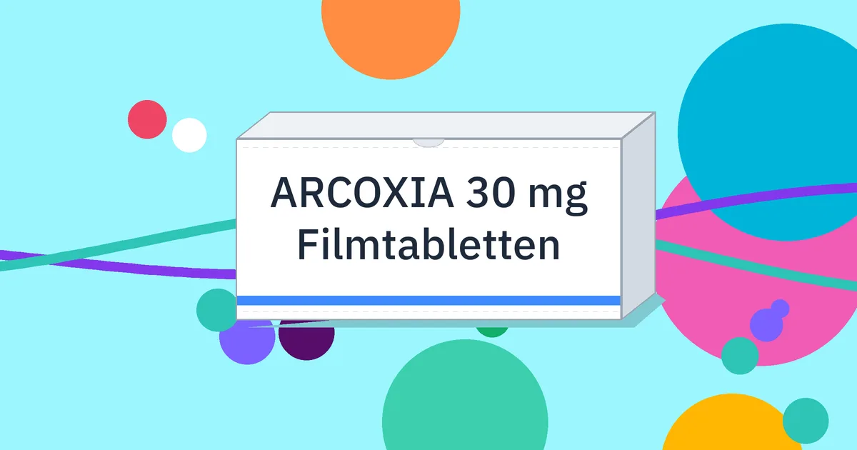 Symbolbild: Packung mit der Aufschrift ARCOXIA 30 mg Filmtabletten (PZN 05391034) – Verfügbarkeit und Bezug in Apotheken in Frankfurt am Main