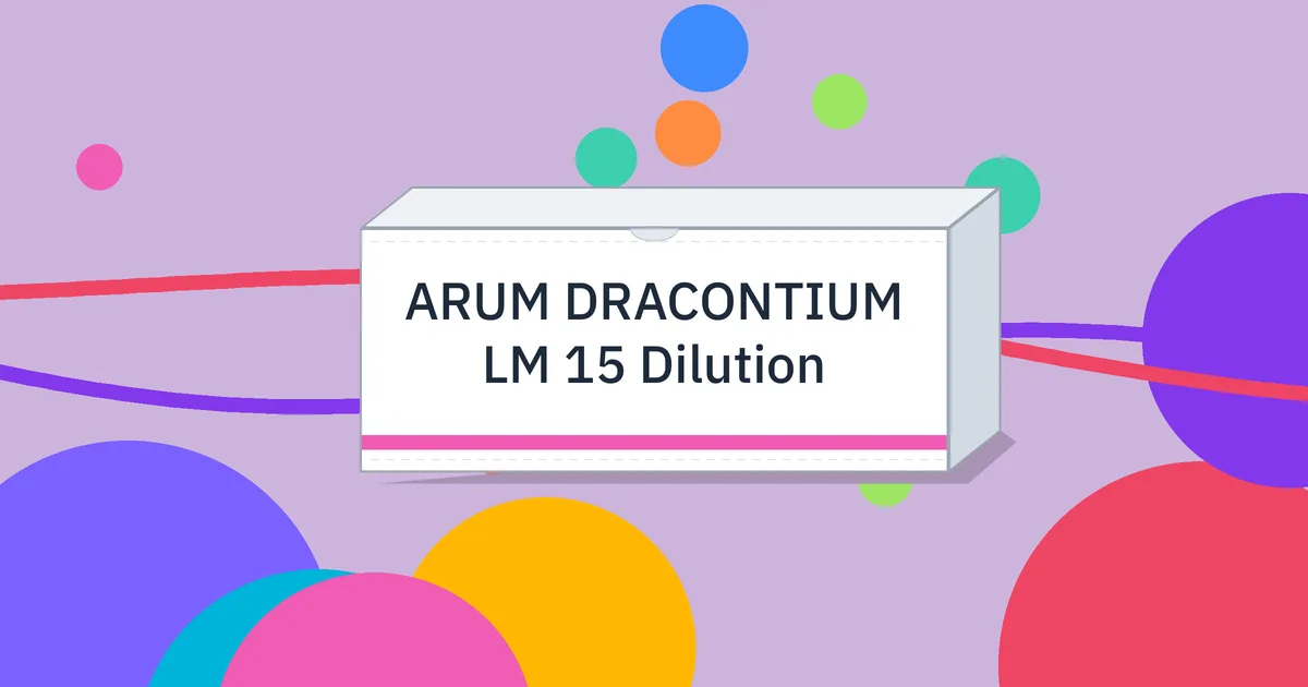 Symbolbild: Packung mit der Aufschrift ARUM DRACONTIUM LM 15 Dilution (PZN 13395218) – Verfügbarkeit und Bezug in Apotheken in Frankfurt am Main