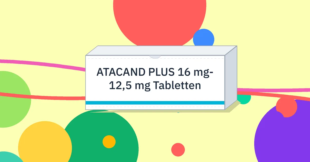 Symbolbild: Packung mit der Aufschrift ATACAND PLUS 16 mg-12,5 mg Tabletten (PZN 13922793) – Verfügbarkeit und Bezug in Apotheken in Frankfurt am Main